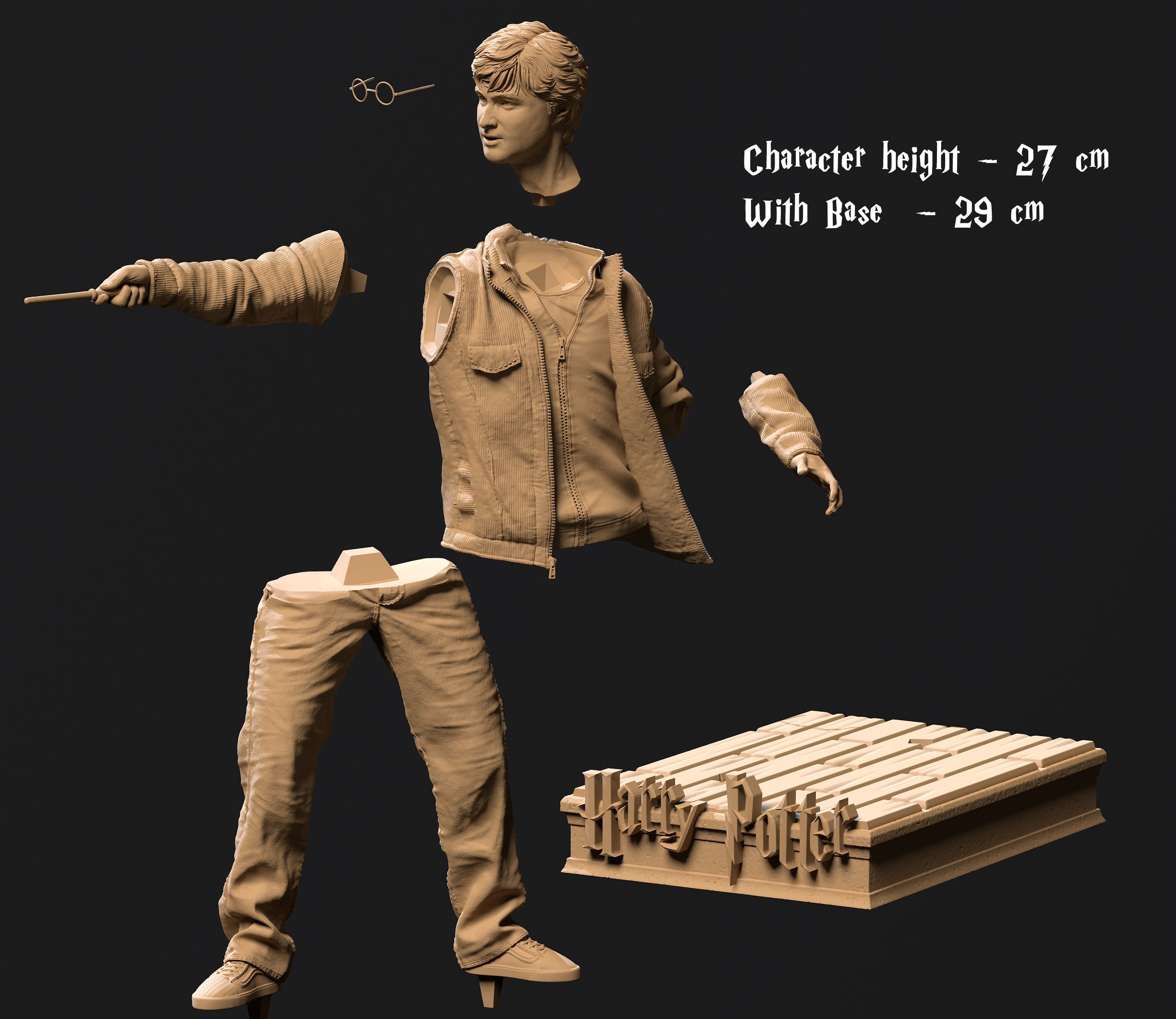 HP 3D Model STL File, Potter Figure Stl, Harry Statue Stl, Harry ...