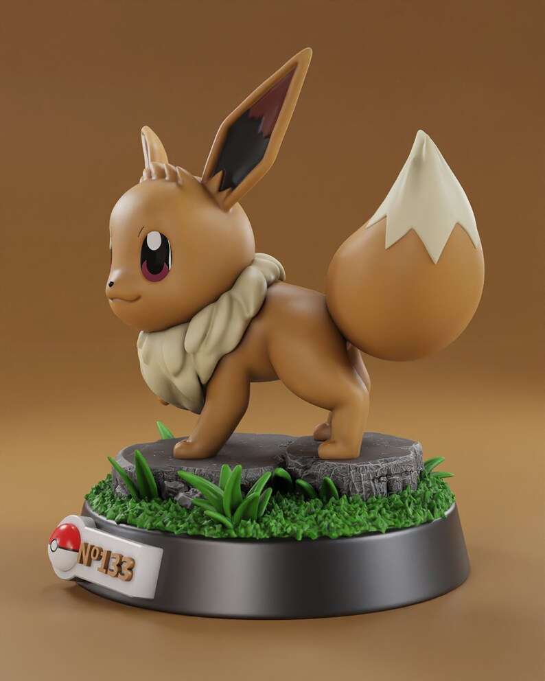 Pokemon Eevee 3D Model Print File Eevee Figure Stl Eevee - Etsy