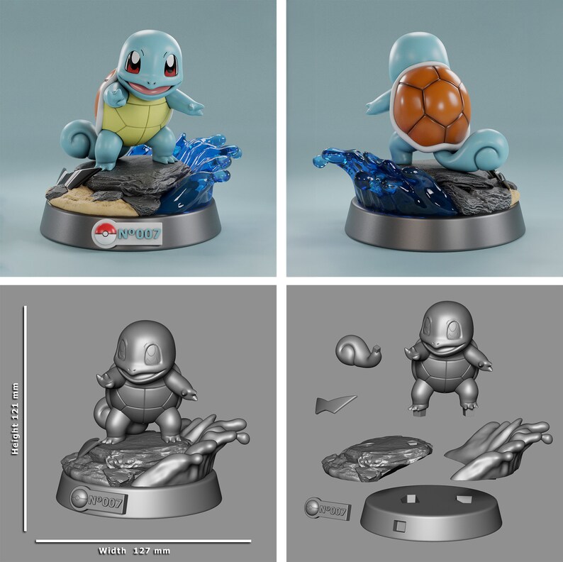 Pokemon 3D Model Set, Pokemon STL Pack, Pokemon 3D Print Models ...