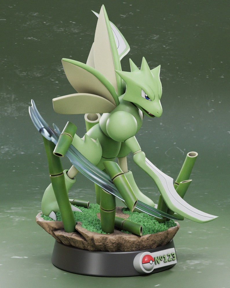 Pokemon Scyther 3D Model Print File, Scyther Pokemon Figure Stl ...