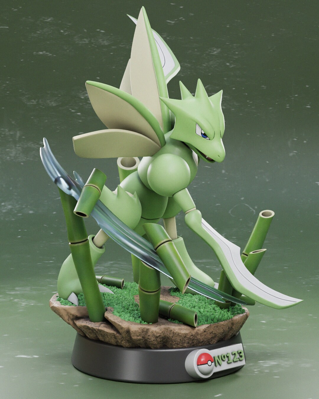 Pokemon Scyther 3d Model Print File Scyther Pokemon Figure Stl Scyther Statue Stl Scyther