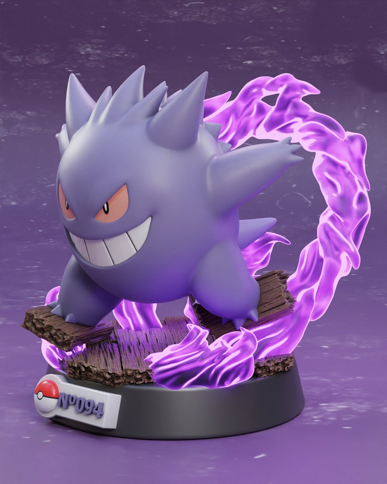 Pokemon Gengar 3D Model Print File, Gengar Figure Stl, Gengar Statue ...