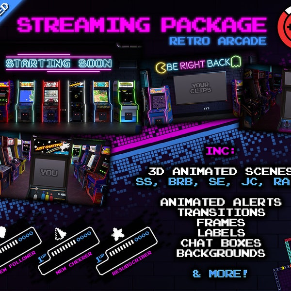 Retro Animated Twitch Overlays - Etsy