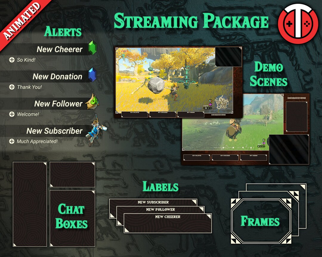 Fantasy RPG Stream Package - Totk / Botw - Overlays, Alerts ...
