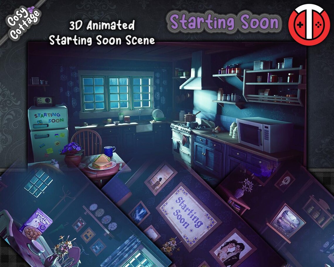 Creepy Cottage Stream Package - Animated 3D Scenes, Overlays, Alerts ...