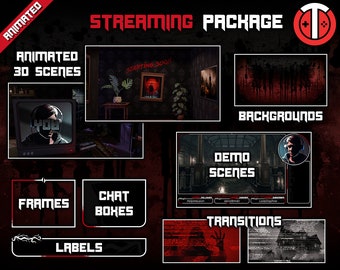 Animated Stream Overlay Package Horror Dark Goth Gothic - Etsy