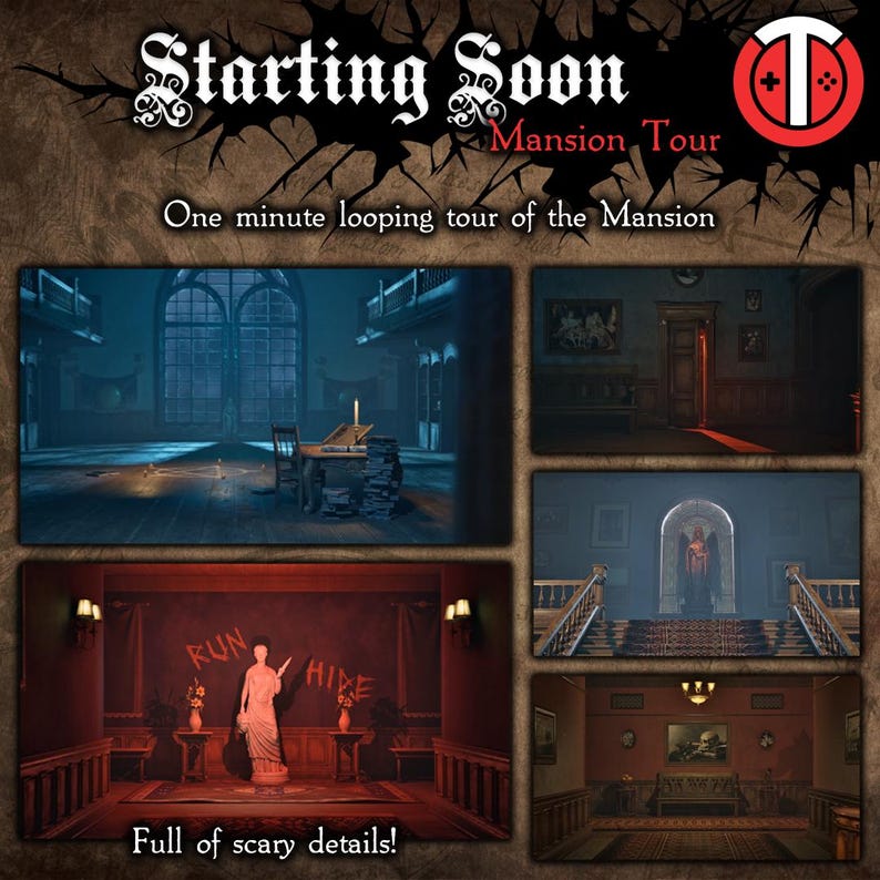 Horror Mansion Stream Package - Thriller/spooky/scary - Overlays, 3D ...