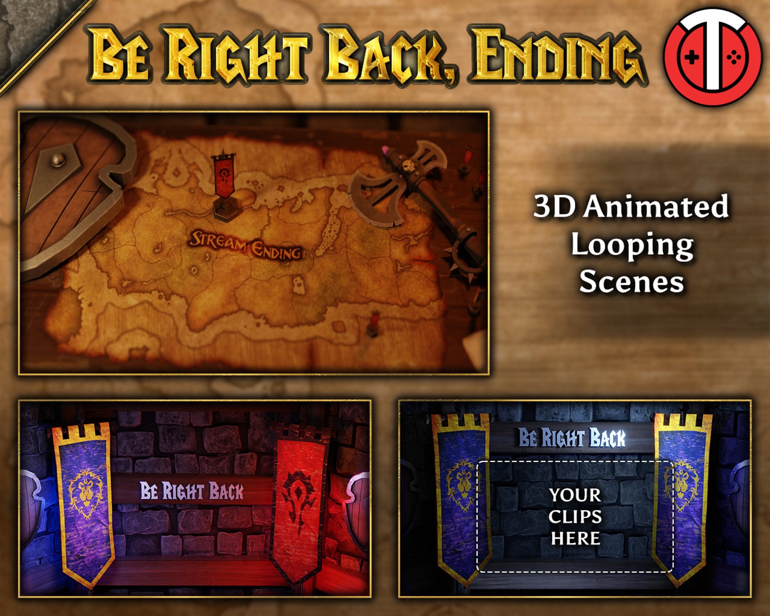 Animated Fantasy MMO Stream Package - Ultimate Edition - Overlays ...