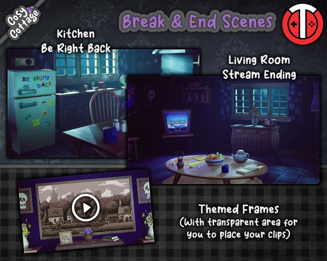 Creepy Cottage Stream Package - Animated 3D Scenes, Overlays, Alerts ...