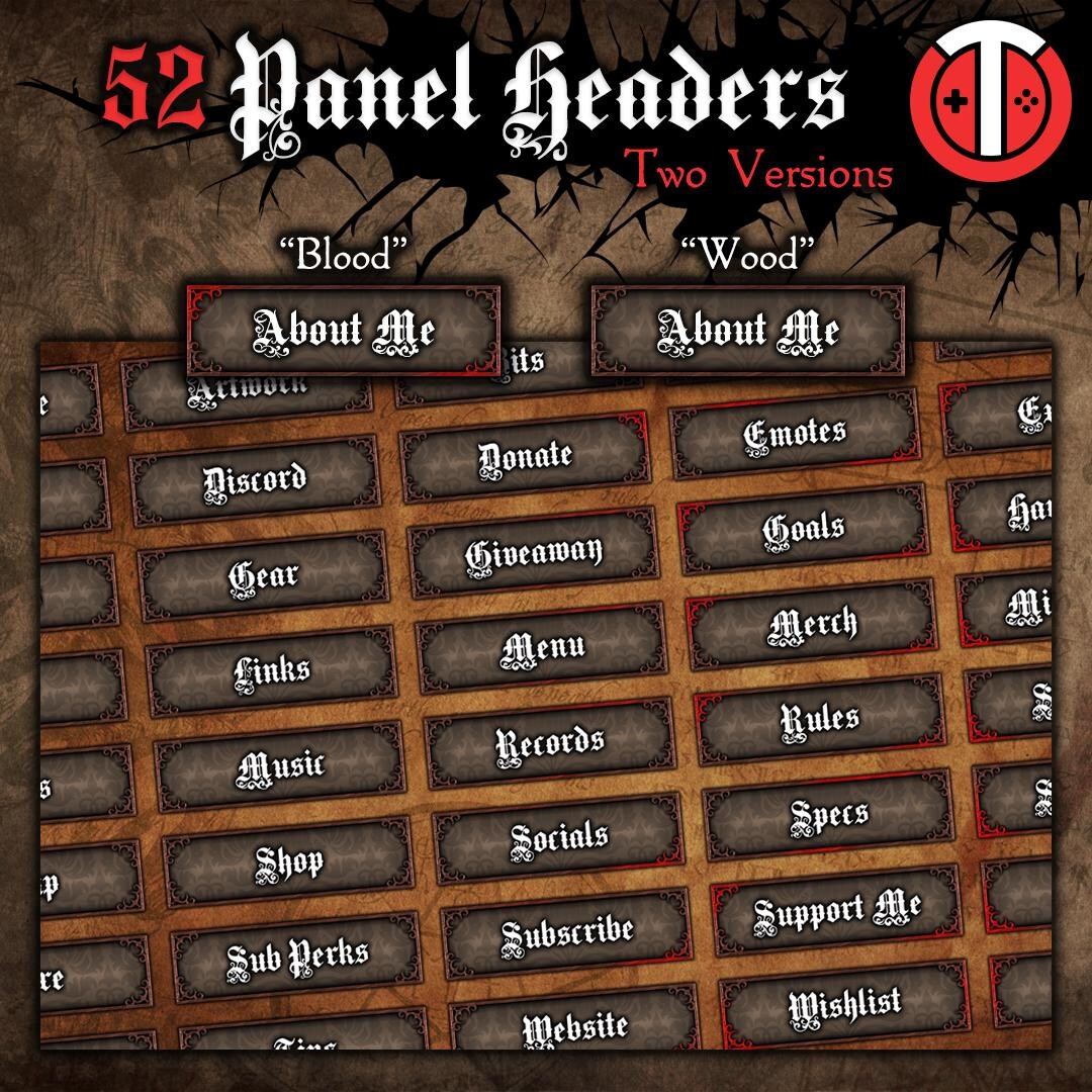 Twitch Panels - Horror Mansion - 2 Versions - Panel Headers - Etsy
