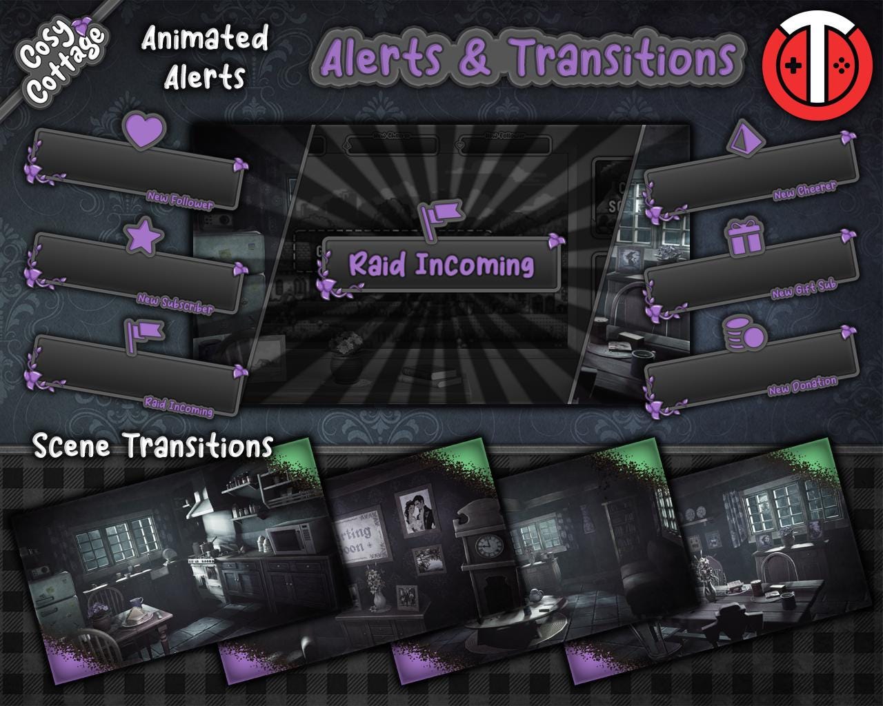 Creepy Cottage Stream Package - Animated 3D Scenes, Overlays, Alerts ...