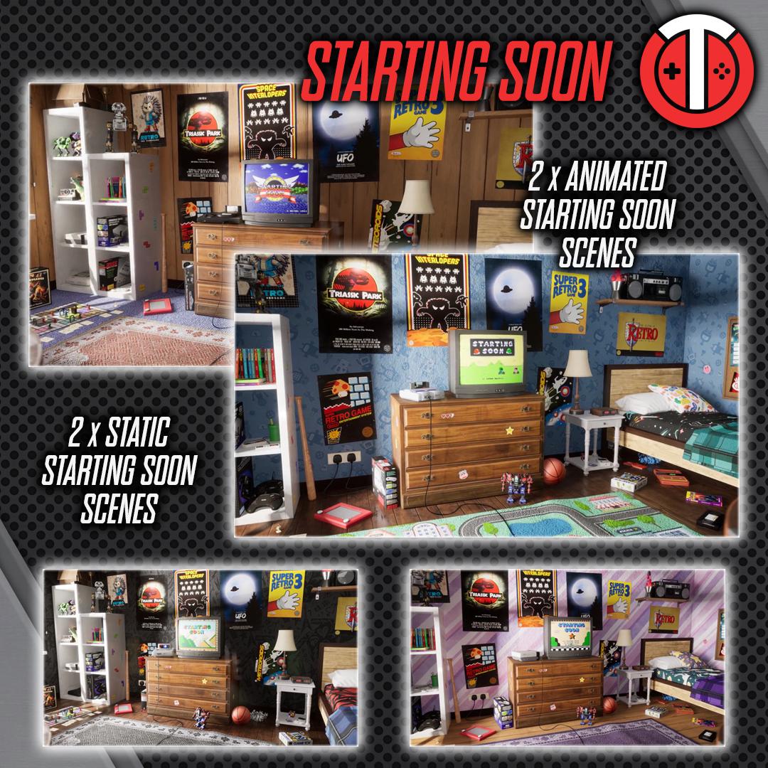 Retro Game Console Scene Pack - Starting Soon, Be Right Back, Stream ...