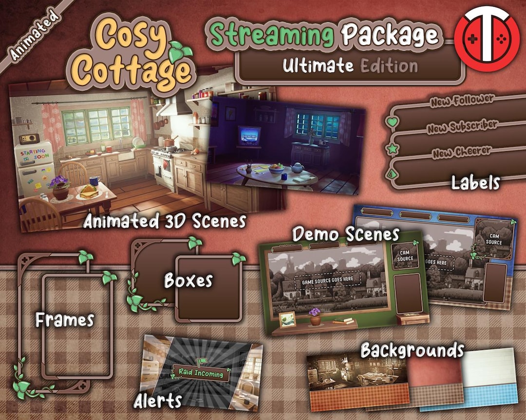 Cosy Cottage - Ultimate Stream Package - Animated 3D Scenes, Overlays ...
