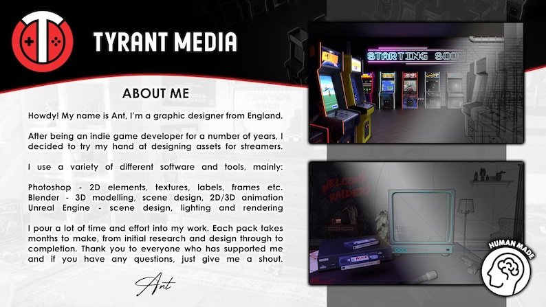 Retro Arcade 3D Animated Stream Scenes - Starting Soon, Be Right Back ...