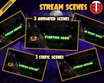 4x Animated Twitch Scenes / Horror / Starting Soon / Be Right Back ...