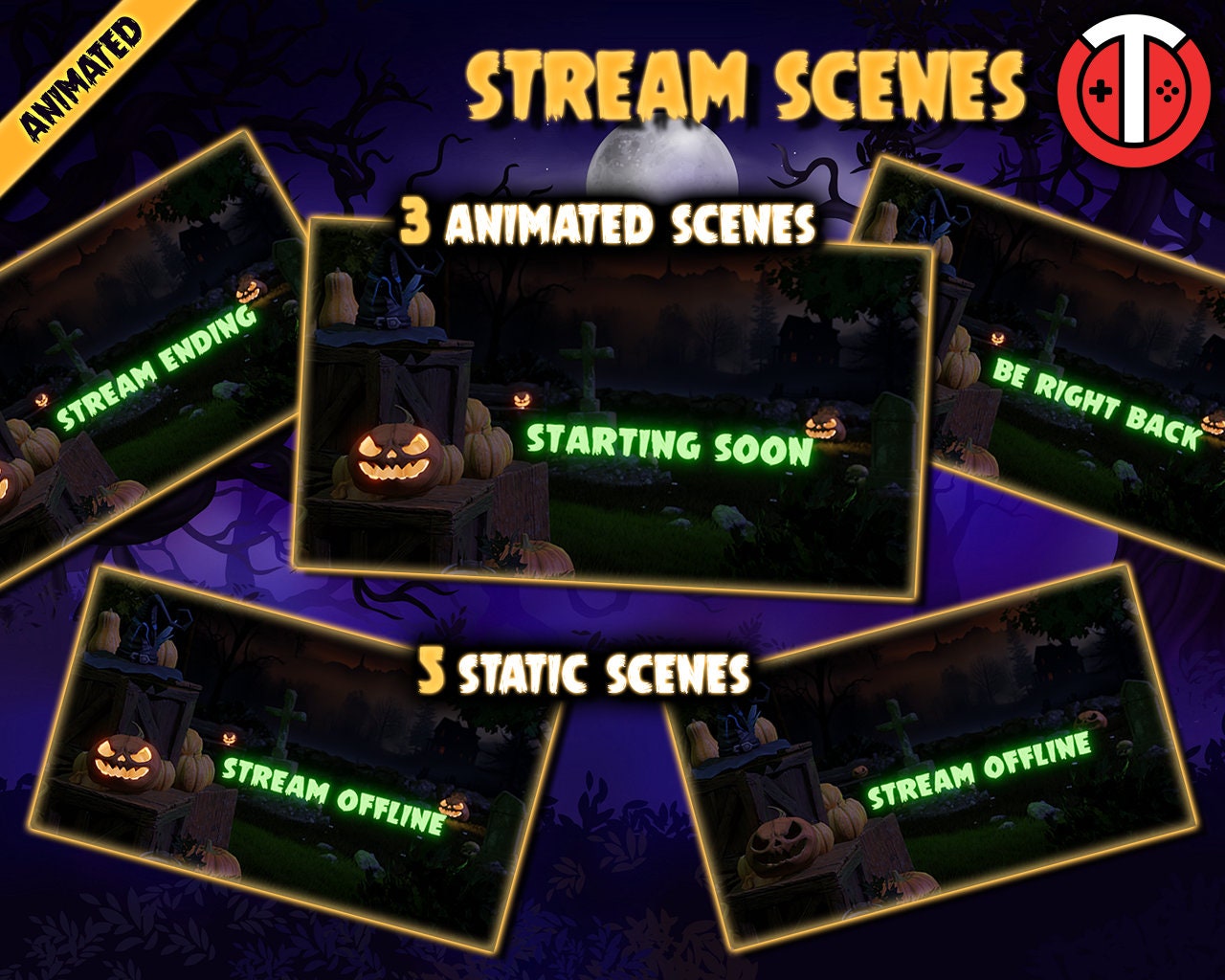 3D Animated Halloween Stream Scenes Starting Soon / Be Right Back ...