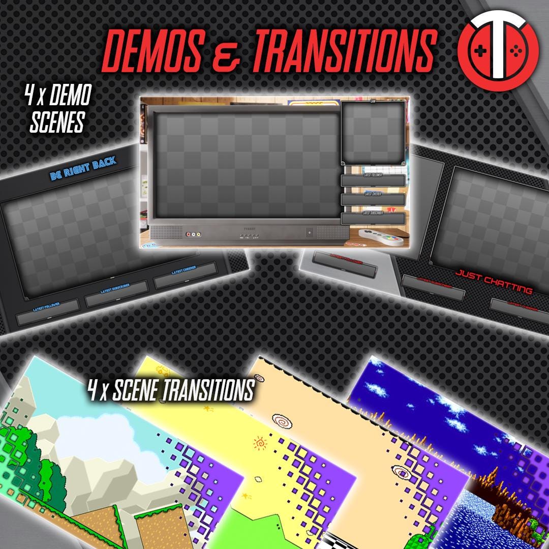 Retro Game Console Stream Package - 3D Scenes, Alerts, Transitions ...