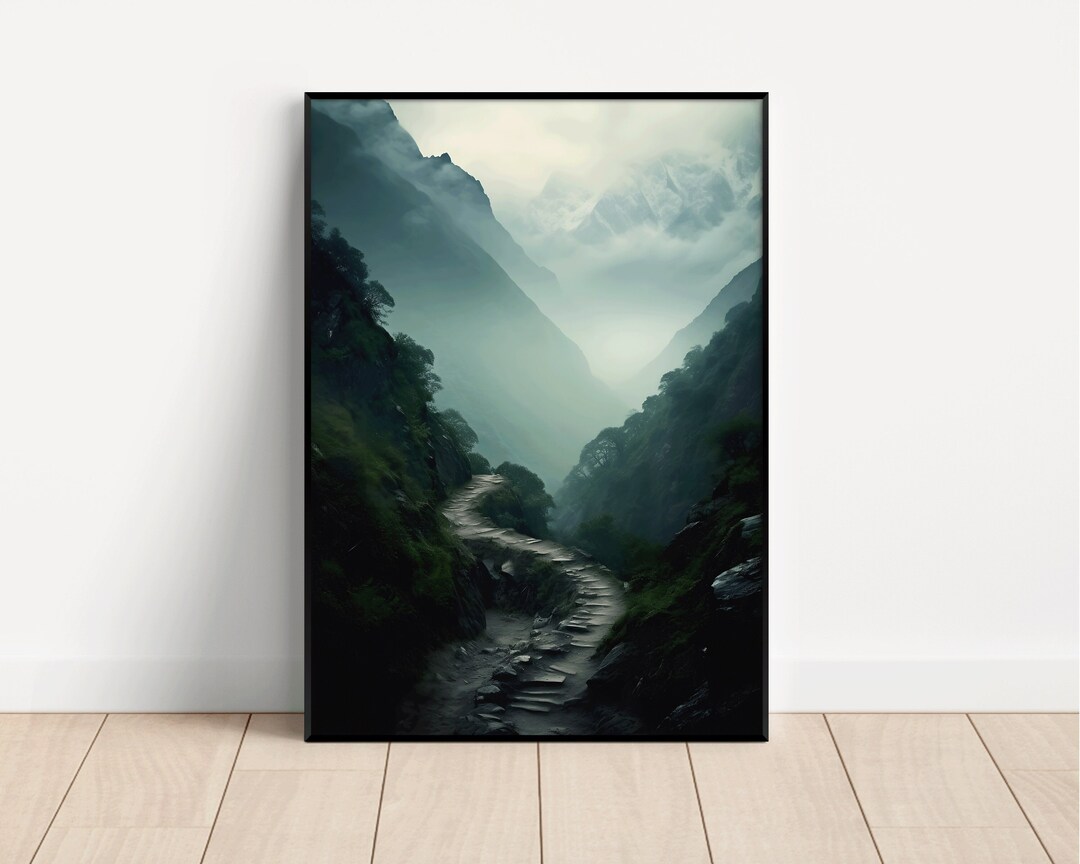 Mountain Art Print, Himalayas, Mountain Path, Digital Download ...