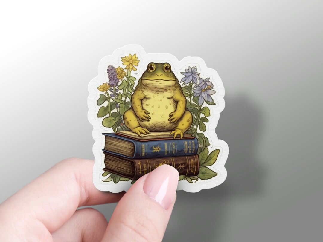 Frog Sitting on a Book Sticker Frog Sticker Bookish - Etsy