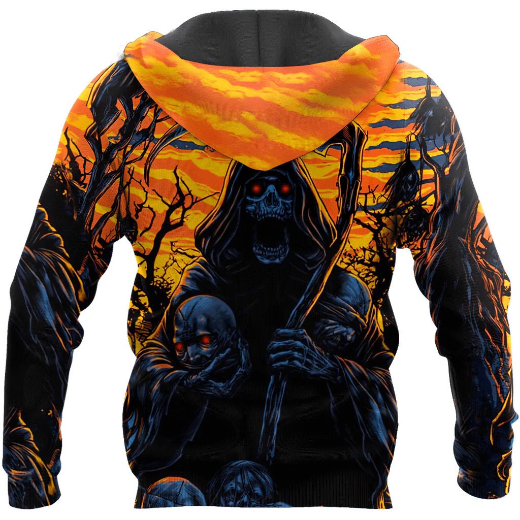 Demon Devil Skull 3D Hoodie All Over Print, Black Skull Hoodie, Skulls ...