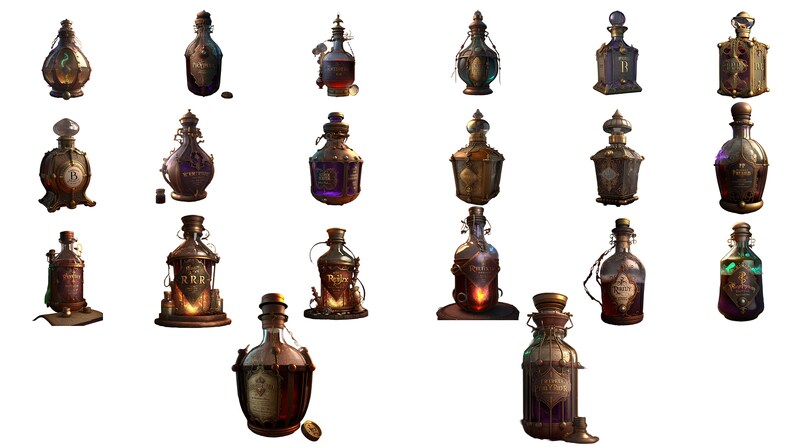20 Steampunk Potions Png Clipard Instant Digital Download - Etsy