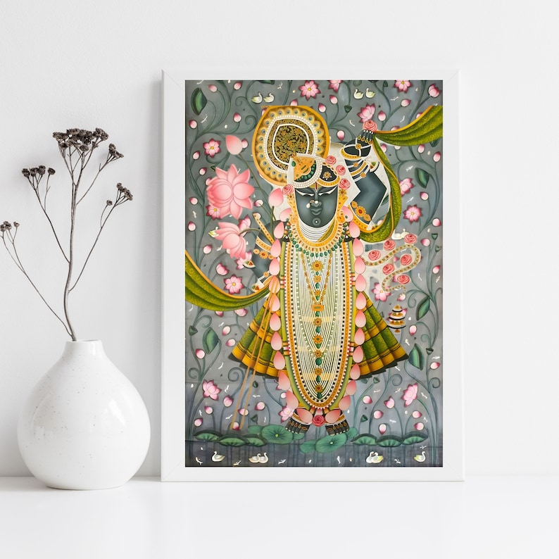 Shreenathji Pichwai Print, Shrinath Ji Painting, Indian Folk Art ...