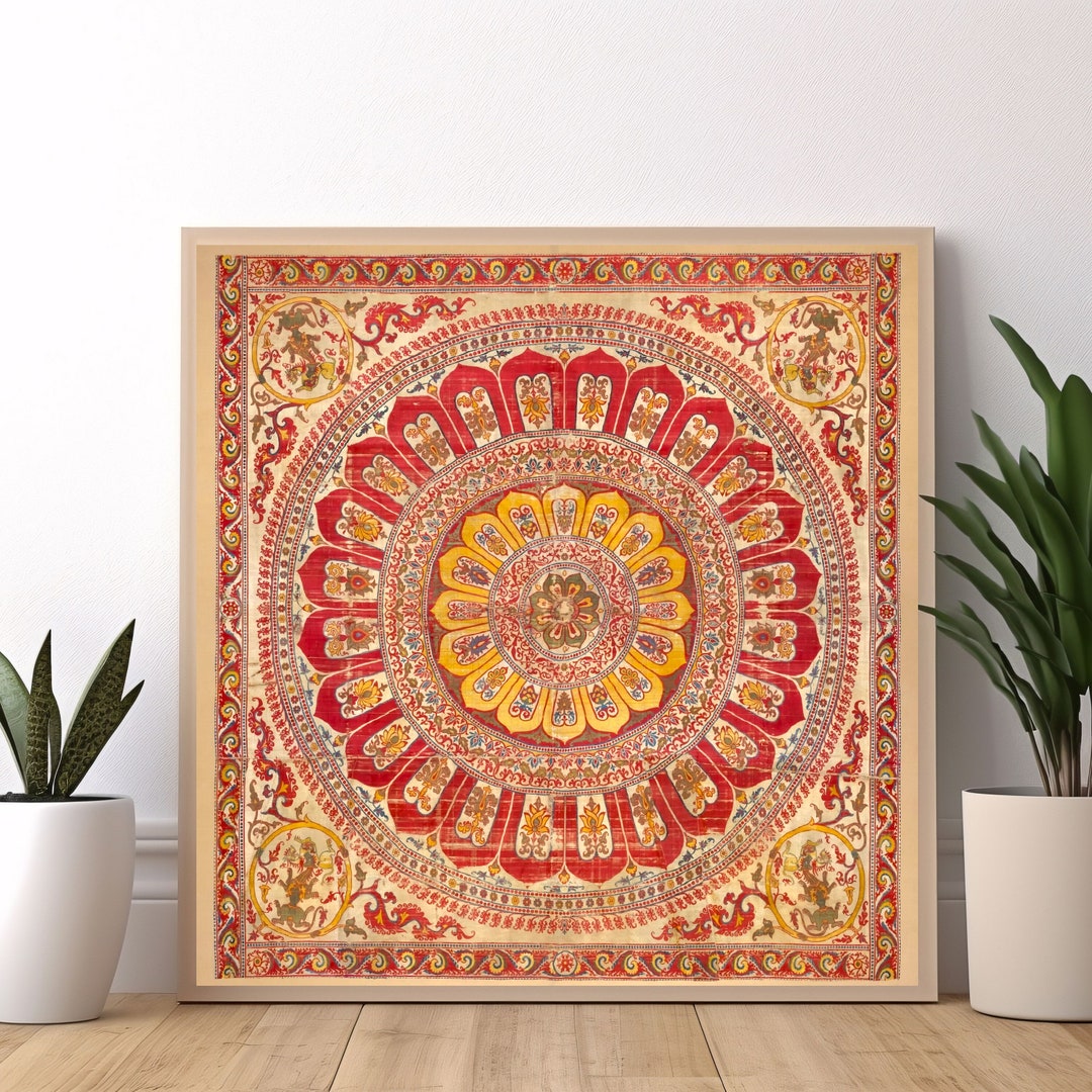 Mandala Art, Indian Folk Art, Antique Floral Prints, Indian Vintage ...