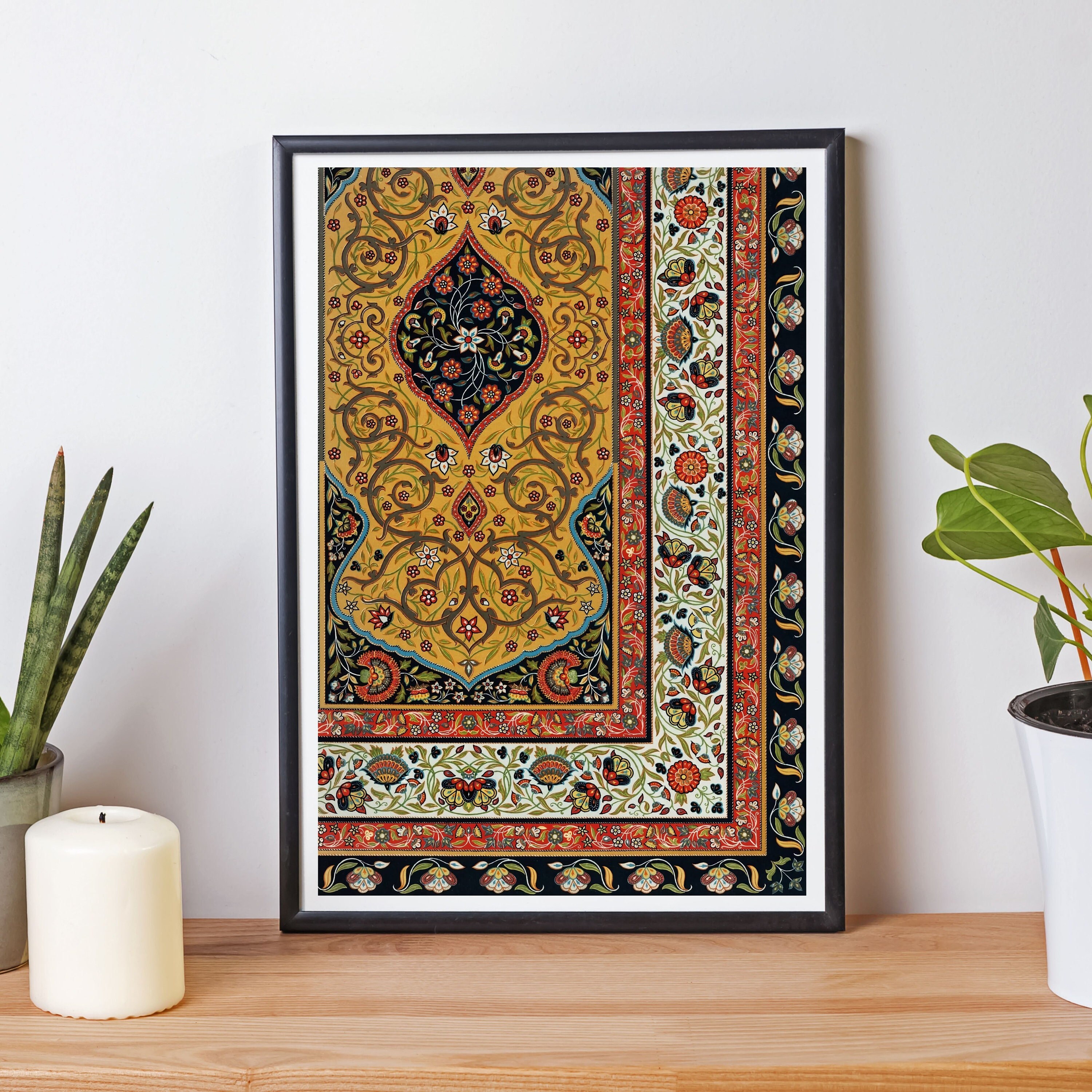 Turkish Wall Art, Mughal Art, Islamic Art, Islamic Floral Art, Floral ...