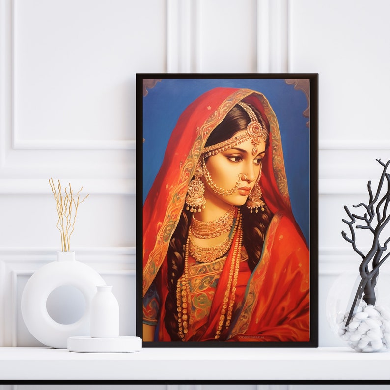 Indian Folk Art, Indian Royal Lady Art, Indian Bride Painting, Indian ...