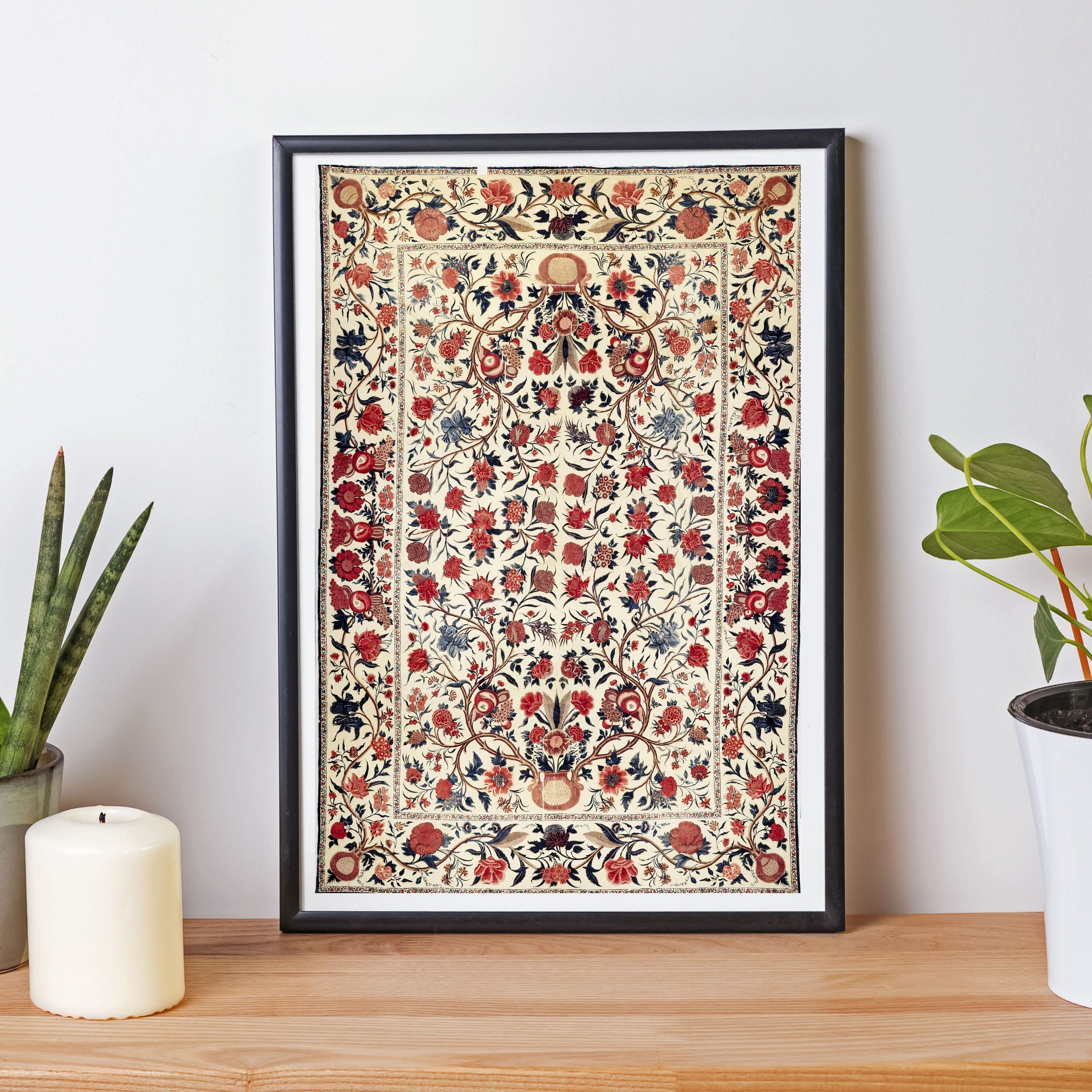 Floral Prints, Vintage Floral Art, Indian Vintage Art, Indian Pichwai ...