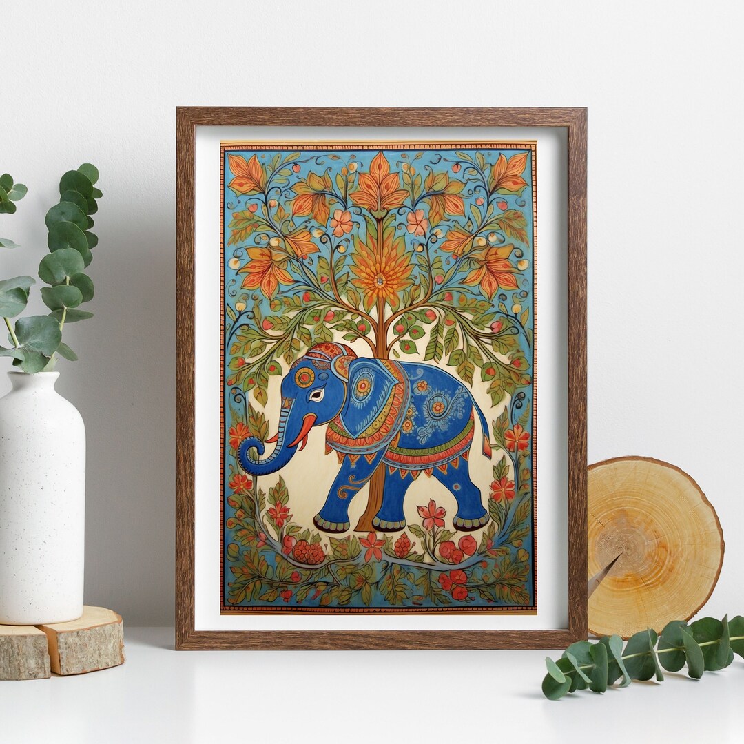 Madhubani Painting, Indian Wall Art, Indian Elephant Painting, Indian ...