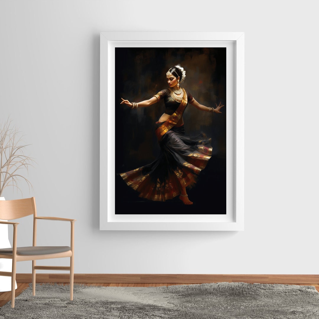 Indian Folk Art, Indian Dancing Lady Art, Indian Painting, Indian Wall ...