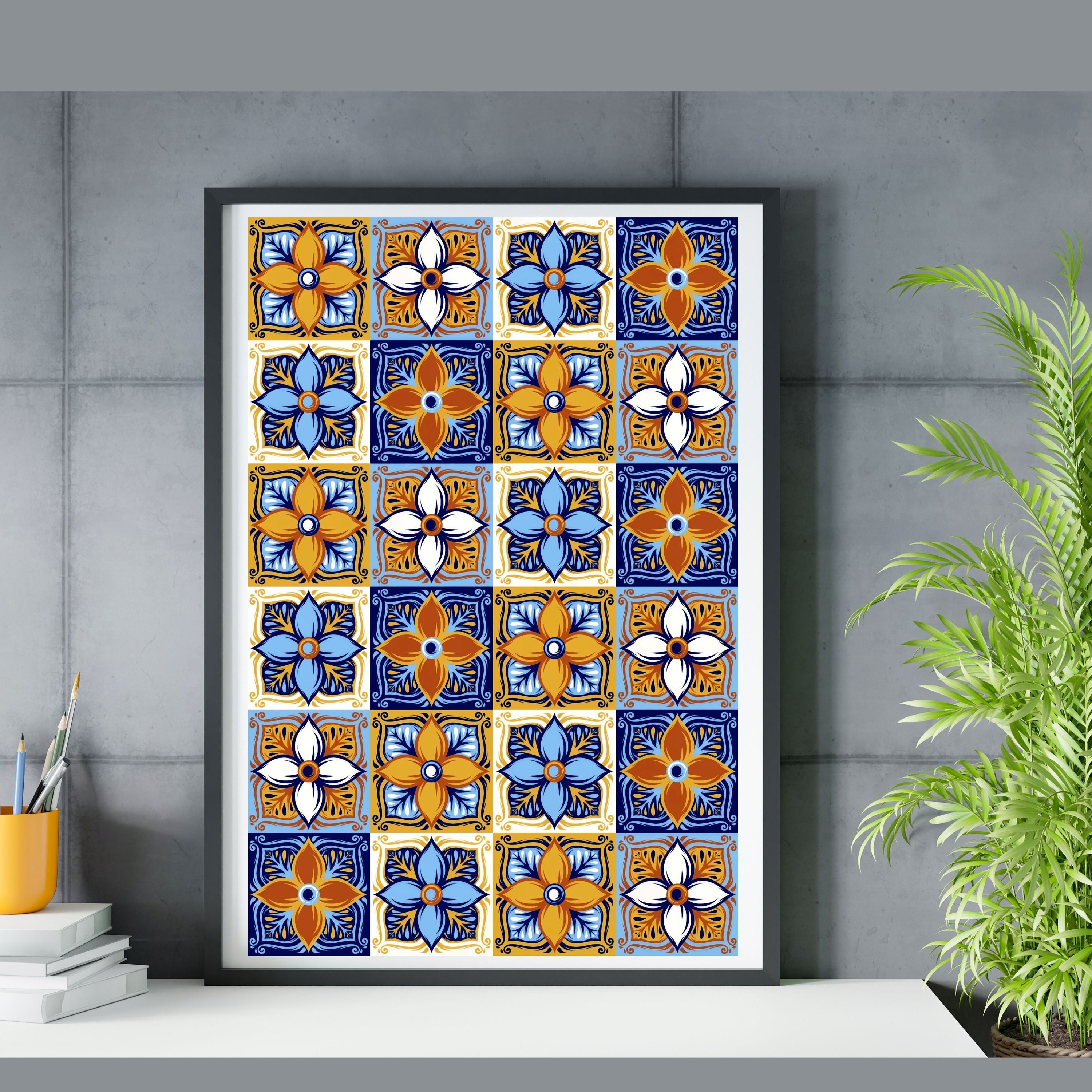 Moroccan Tile Print Moroccan Printable Wall Art, Tile Pattern Spanish ...
