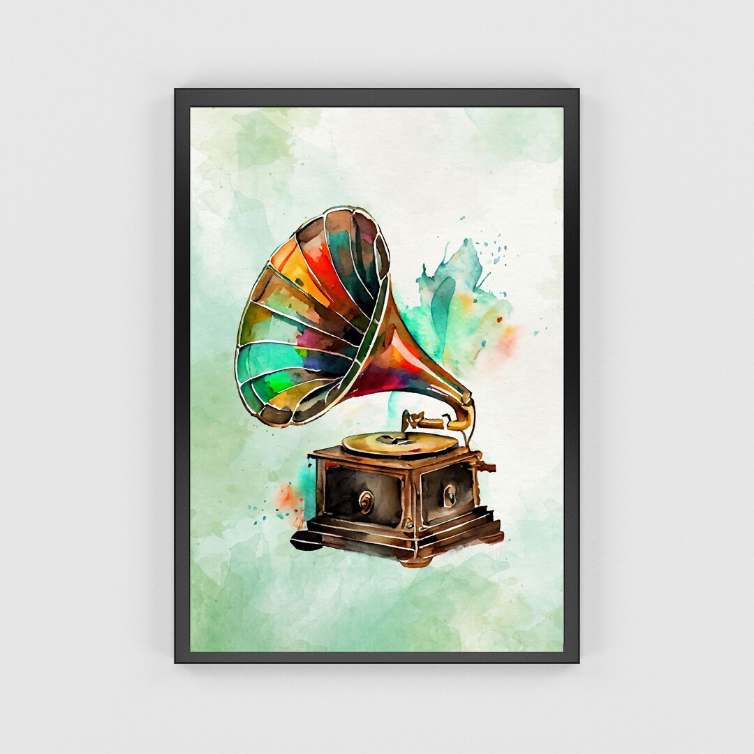 Gramophone Poster, Housewarming Gift, Indian Poster, Indian Prints ...