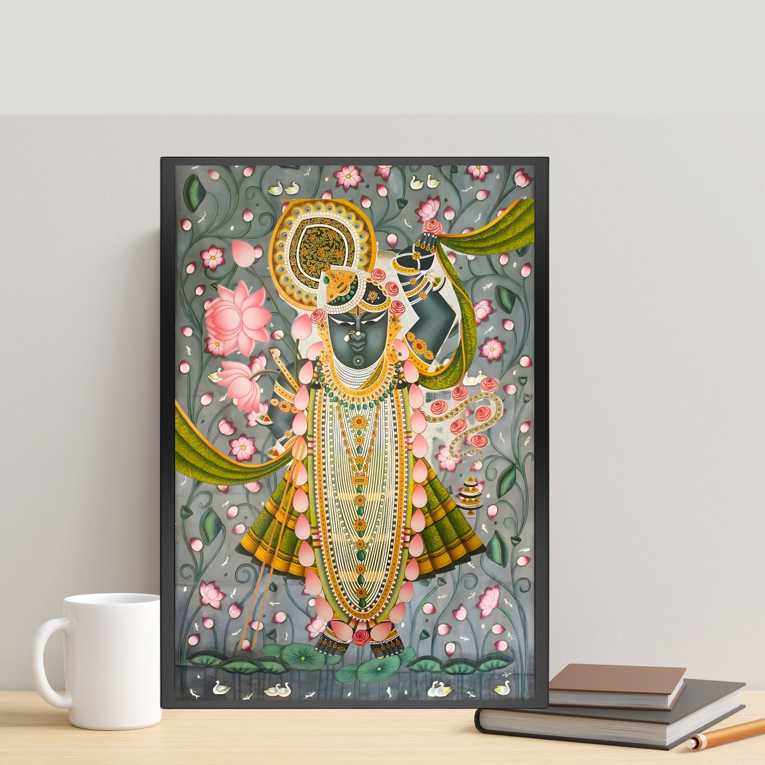 Shreenathji Pichwai Print, Shrinath Ji Painting, Indian Folk Art ...