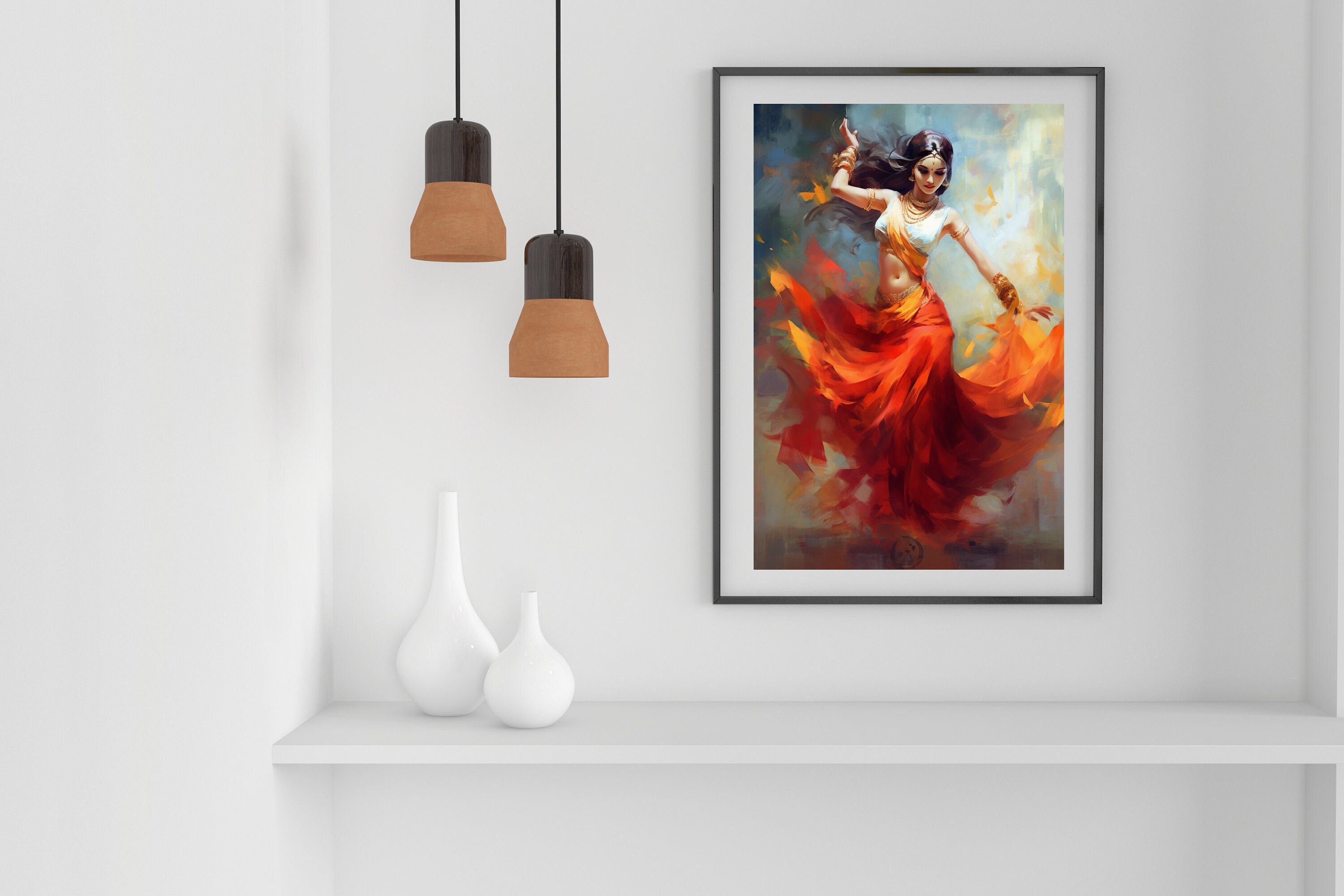 Indian Folk Art, Indian Dancing Lady Art, Indian Painting, Indian Wall ...