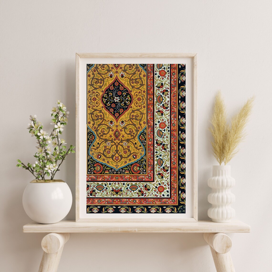 Turkish Wall Art, Mughal Art, Islamic Art, Islamic Floral Art, Floral ...