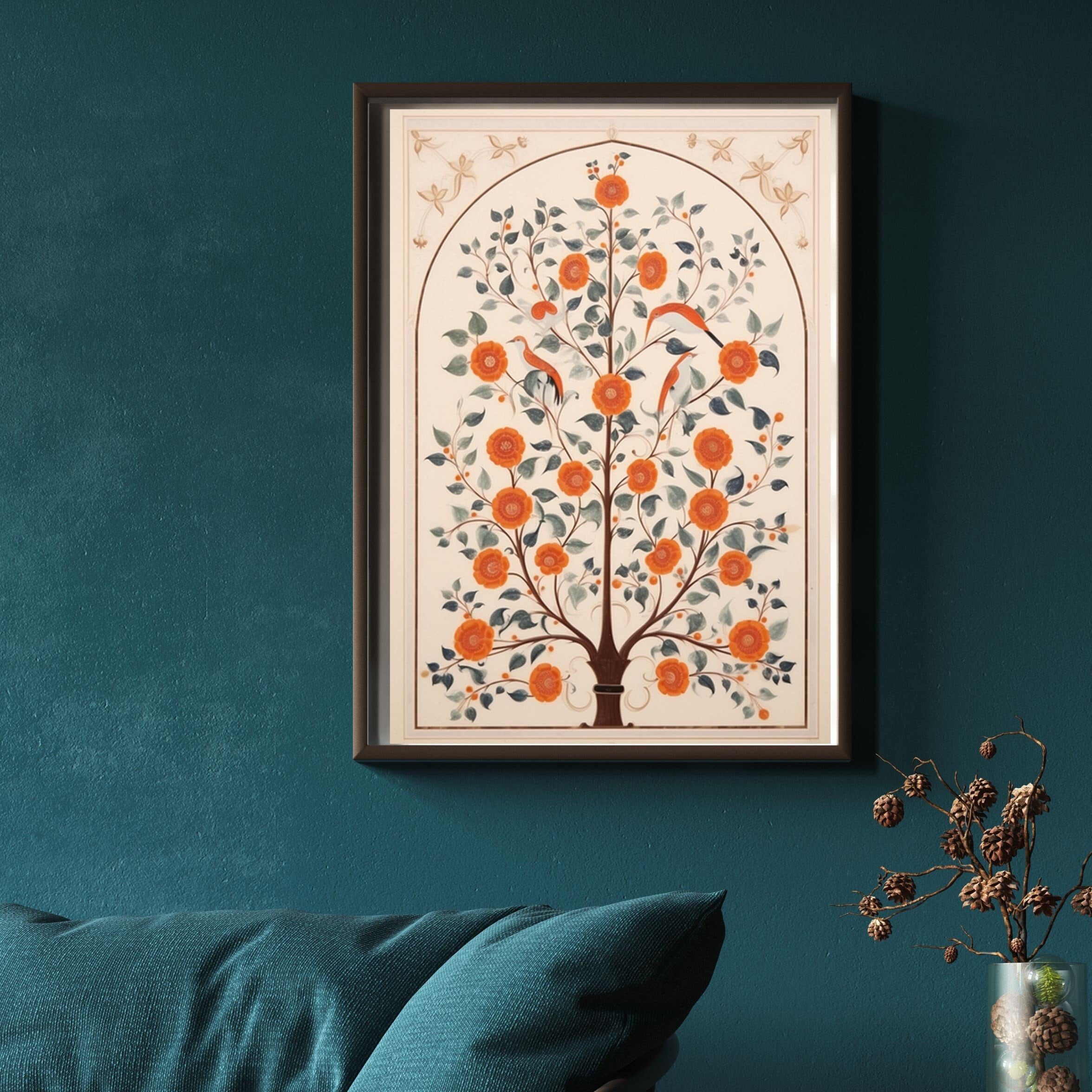 Indian Folk Art Indian Floral Prints Living Room Decor - Etsy