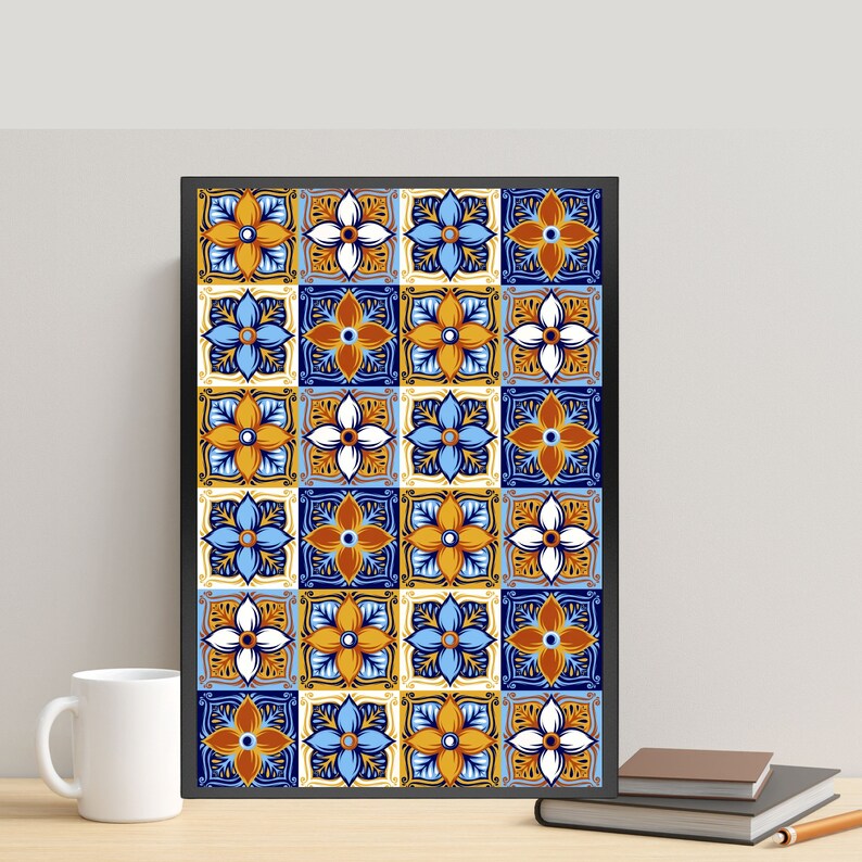 Moroccan Tile Print Moroccan Printable Wall Art, Tile Pattern Spanish ...