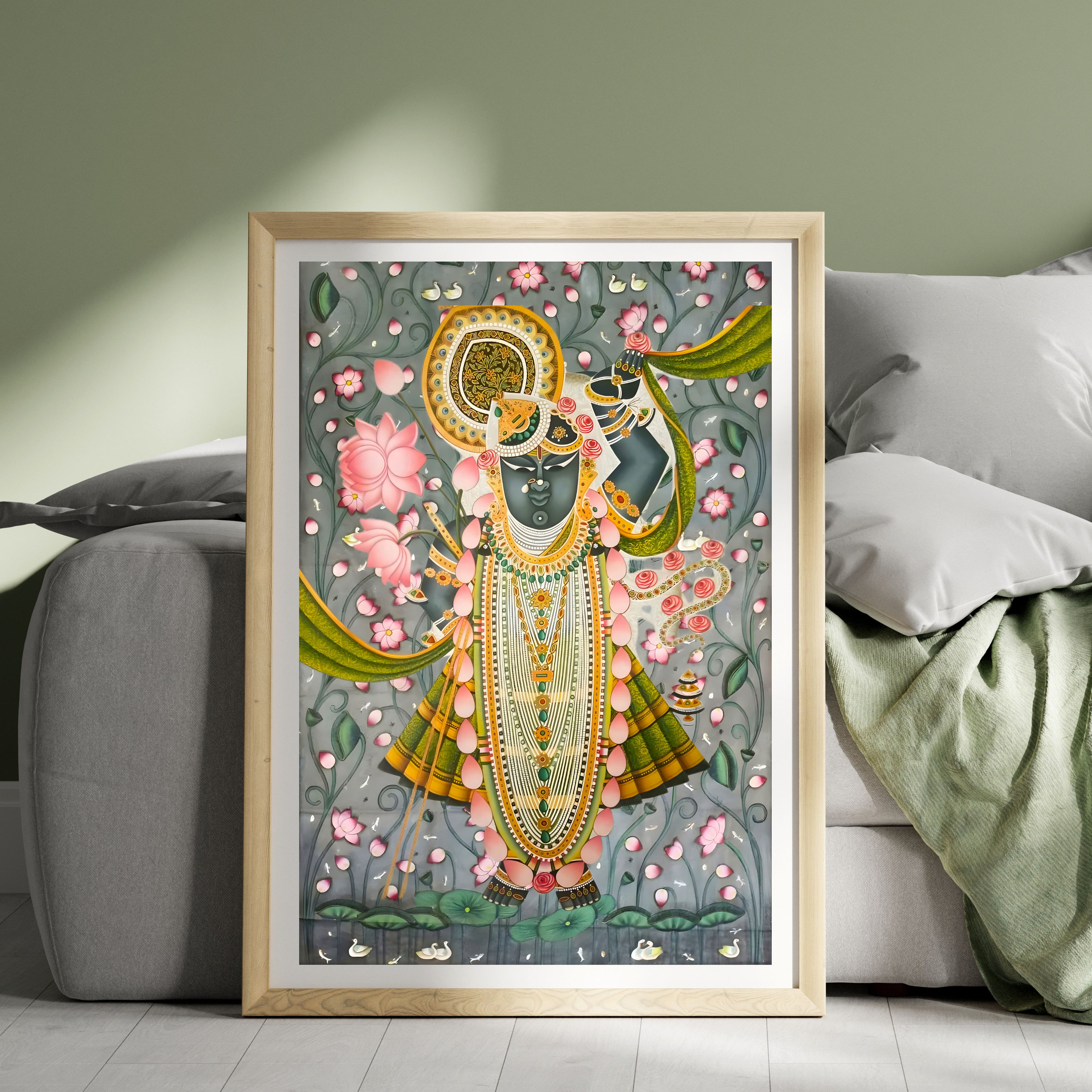 Shreenathji Pichwai Print, Shrinath Ji Painting, Indian Folk Art ...