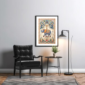 Indian Folk Art, Indian Elephant Print, Elephant Wall Art, Indian ...