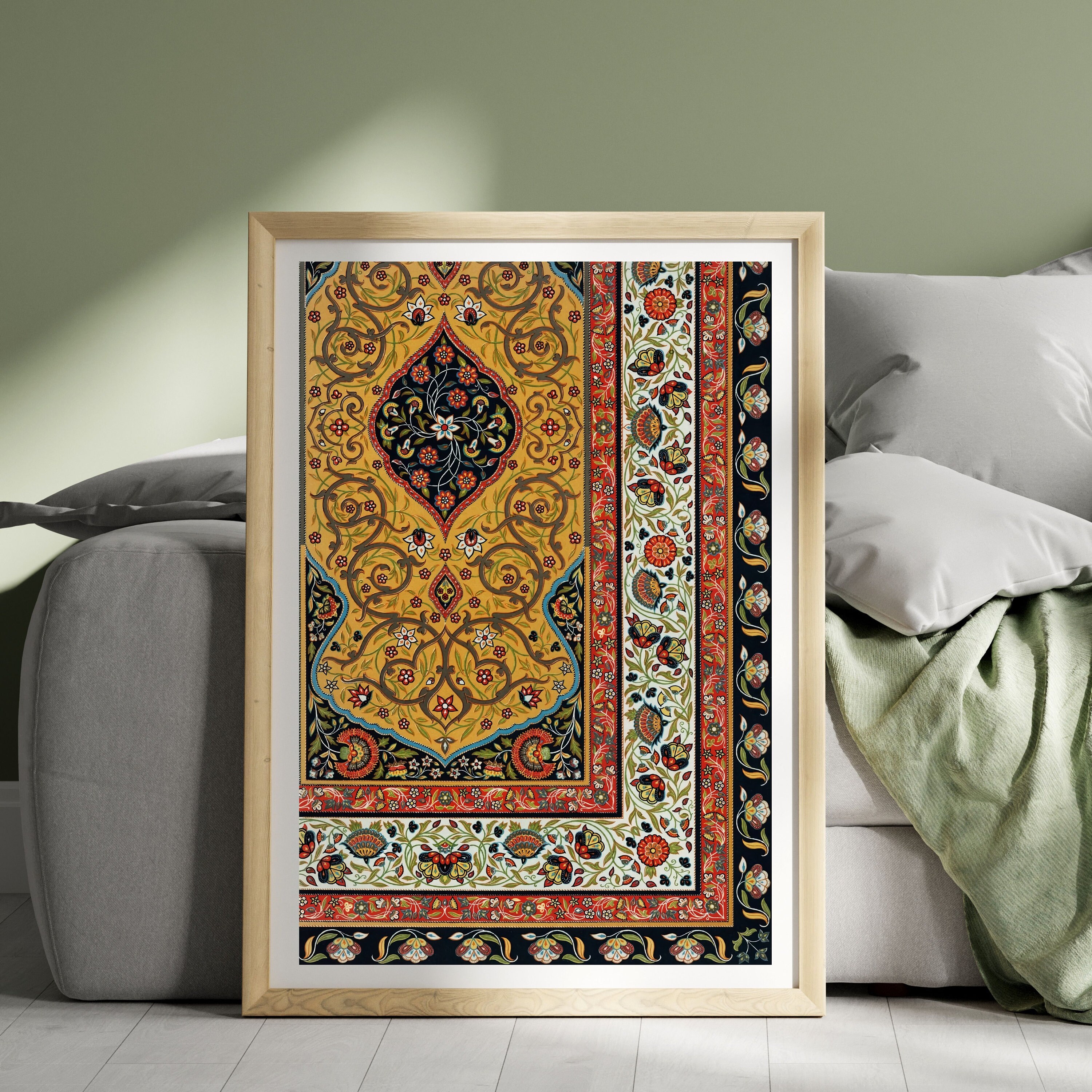 Turkish Wall Art, Mughal Art, Islamic Art, Islamic Floral Art, Floral ...