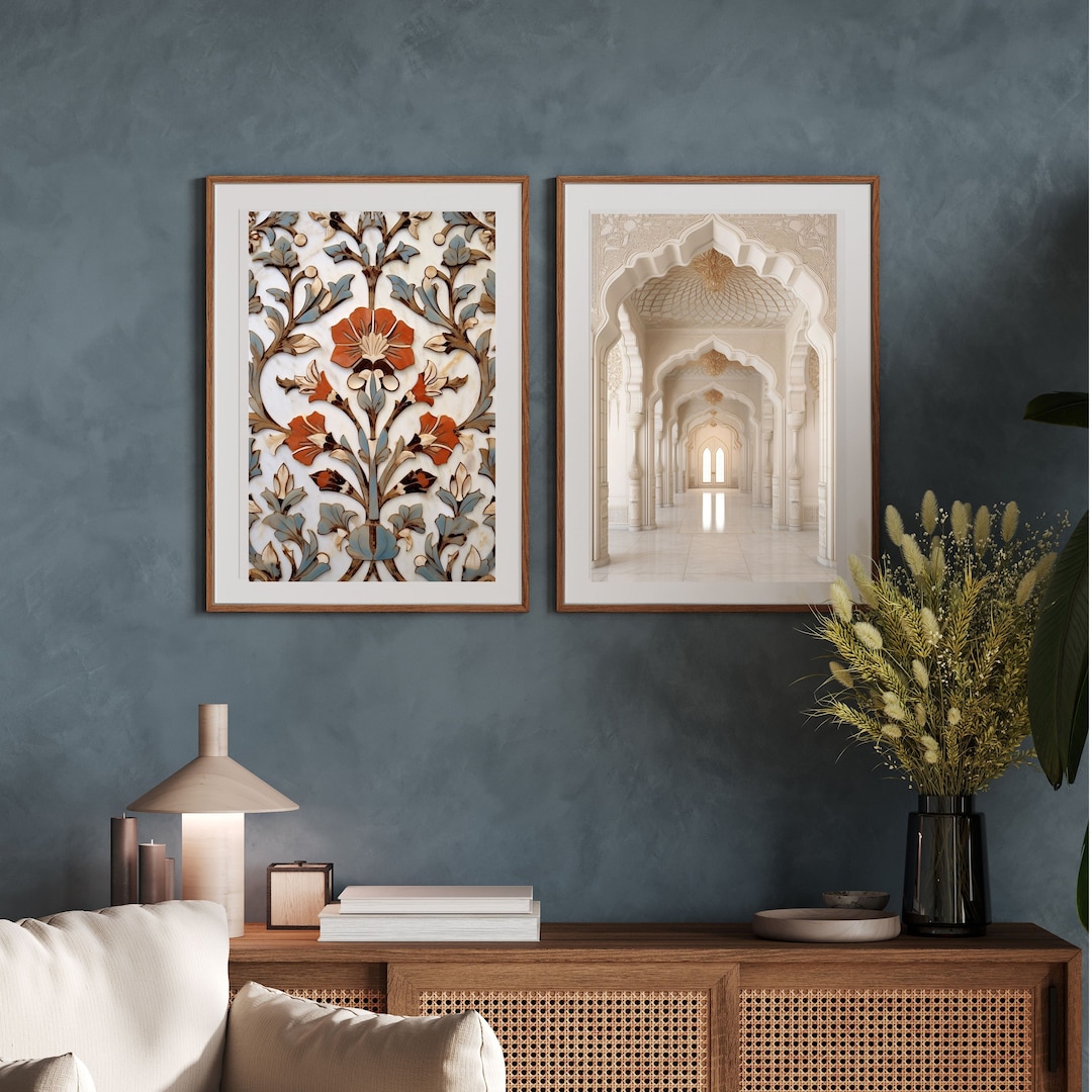 Indian Wall Art Set of 2, Indian Folk Art, Indian Palace Art, Indian ...