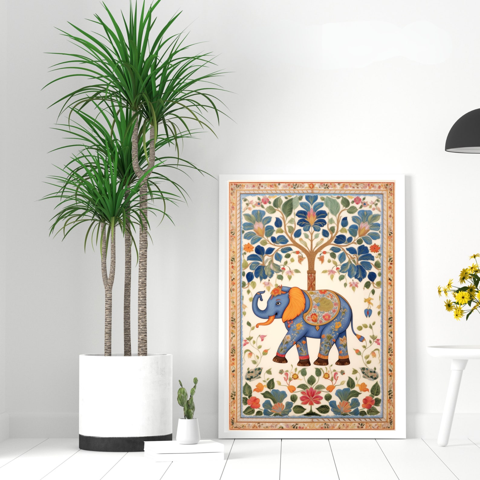 Indian Folk Art, Indian Elephant Print, Elephant Wall Art, Indian ...