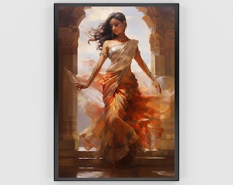 Indian Dancing Lady Art, Indian Painting, Indian Wall Art, Indian ...
