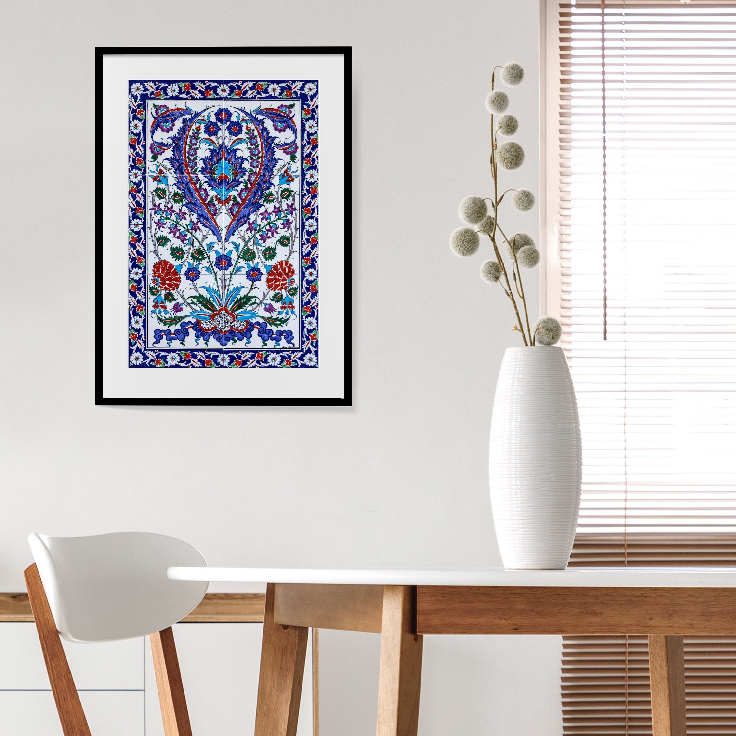 Islamic Floral Art Print: Vintage Turkish Wall Decor (digital Download ...