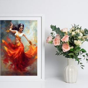 Indian Folk Art, Indian Dancing Lady Art, Indian Painting, Indian Wall ...