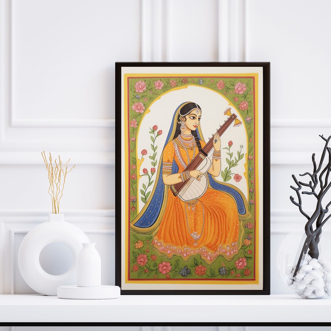 Indian Folk Art, Indian Royal Lady Art, Indian Painting, Indian Wall ...