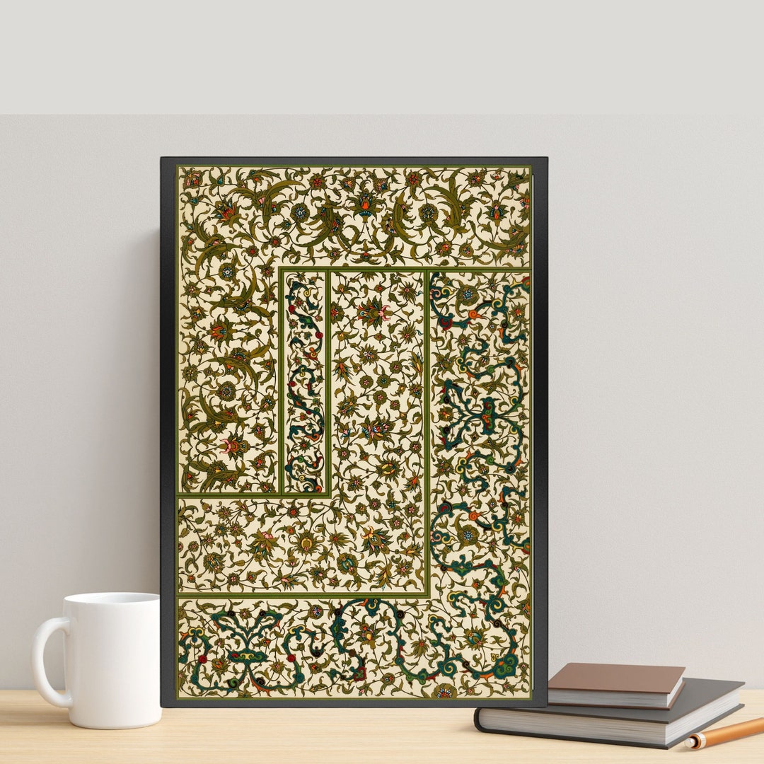 Turkish Wall Art, Mughal Art, Islamic Art, Islamic Floral Art, Floral ...