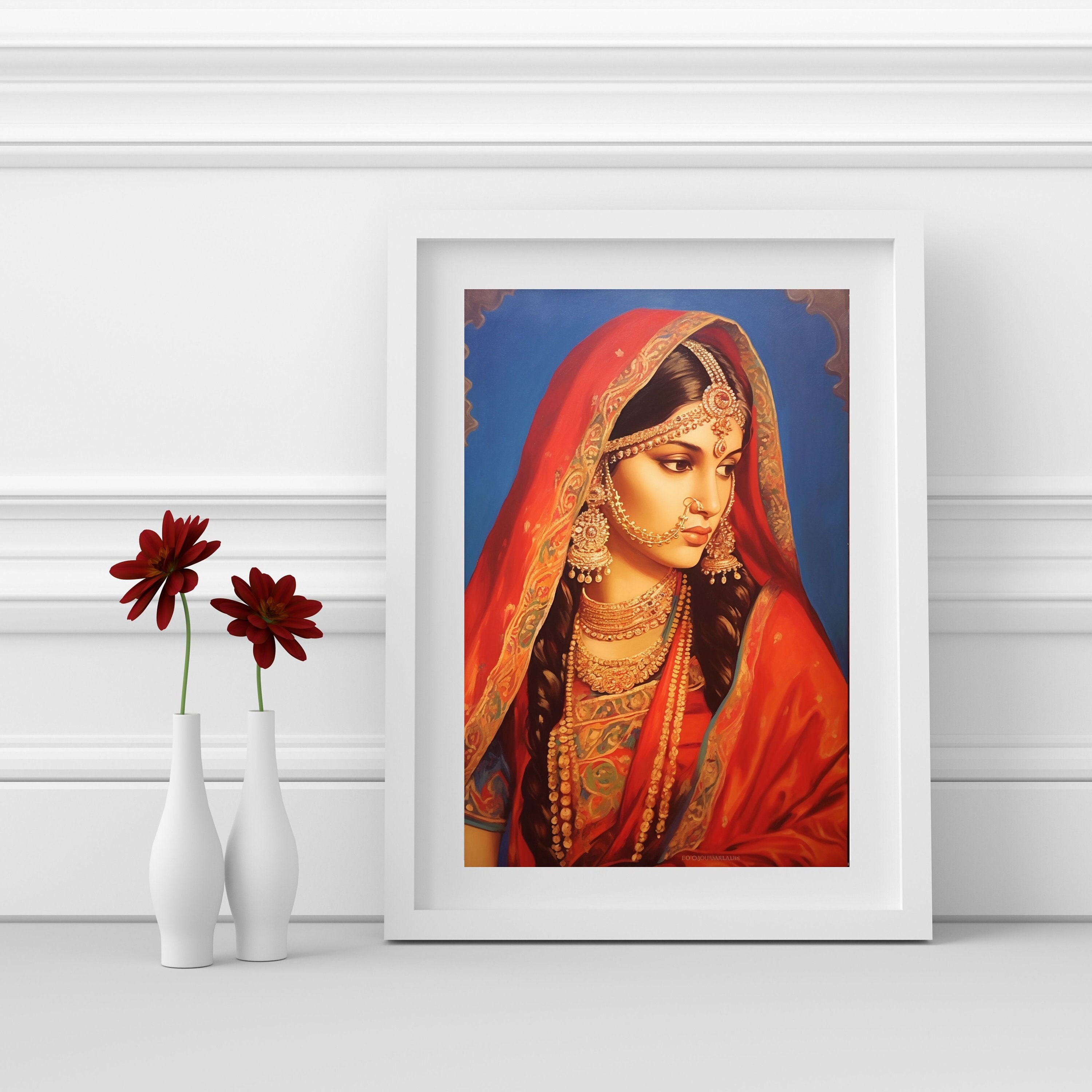 Indian Folk Art, Indian Royal Lady Art, Indian Bride Painting, Indian ...